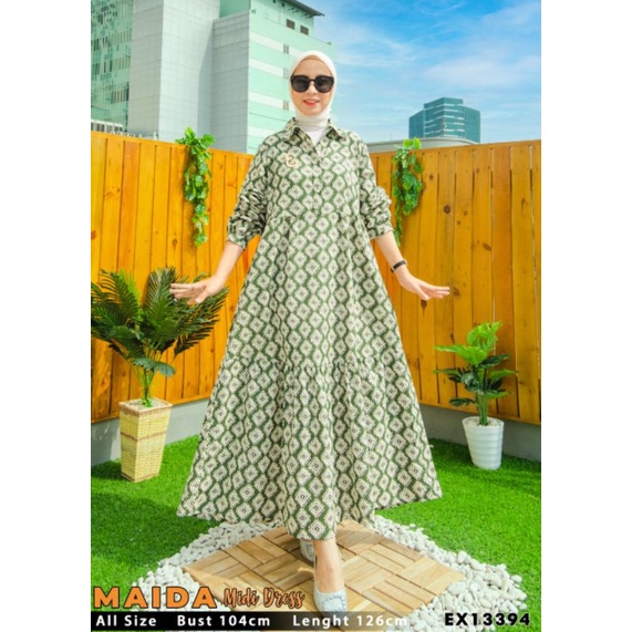 Jual 13394 maida midi dress by extu zara | Shopee Indonesia