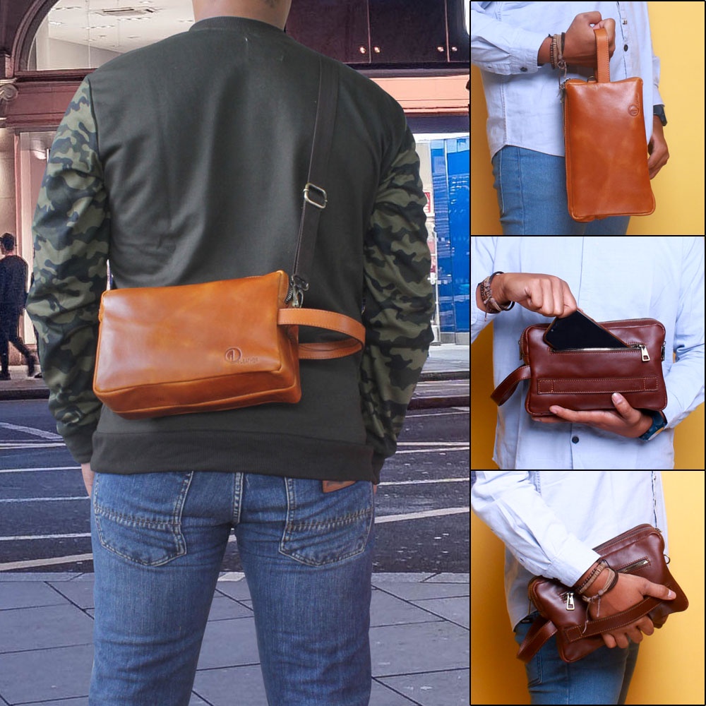 Jual TAS POUCH KULIT ASLI MULTIFUNGSI PUNYA 3 FITUR PEMAKAIAN BERBEDA ...