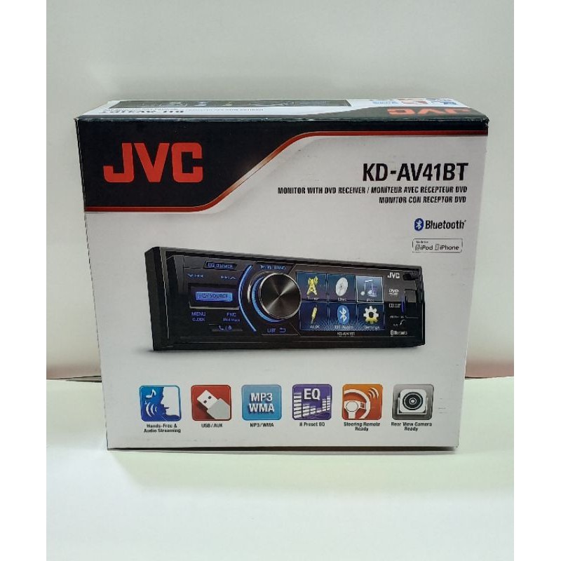 Jual Head unit single din JVC KD AV41BT Dvd player usb BT | Shopee ...