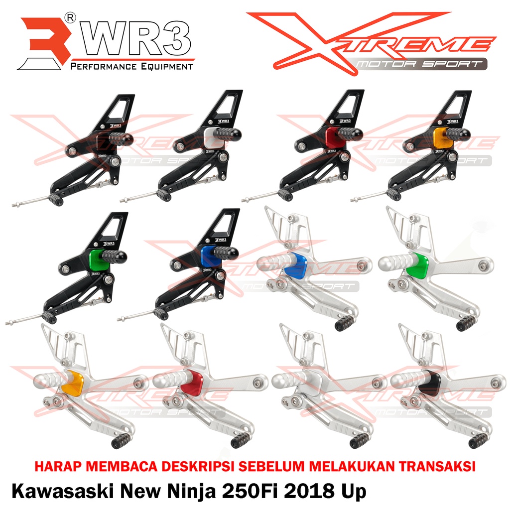 Jual Footstep Rearset Underbone Racing WR3 Ninja 250 FI OLD NEW 2018 ...