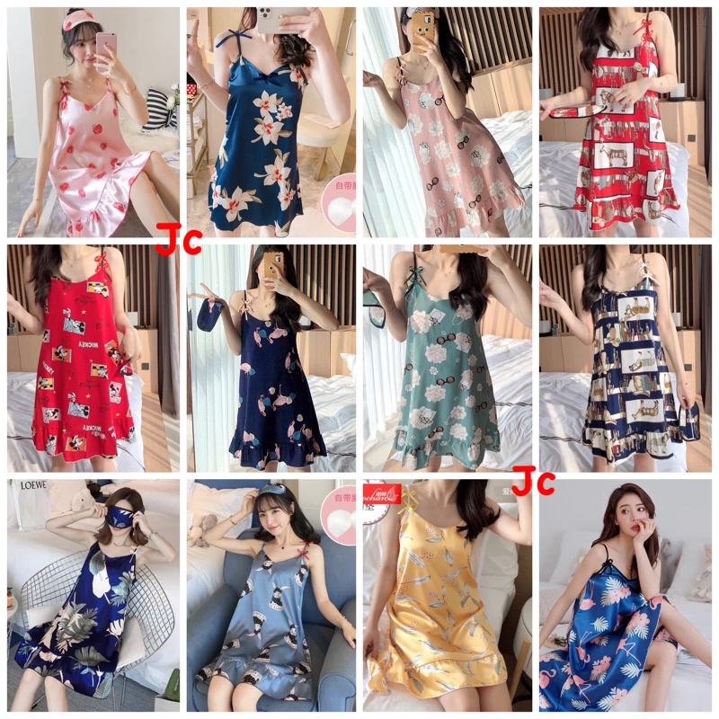 Jual JC- Daster Kensi Bra Satin Import Premium / Daster TankBra satin ...