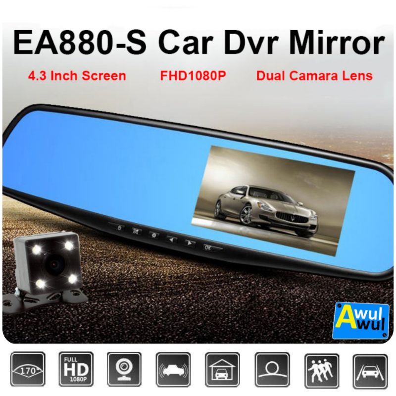 Jual Dashcam Spion Mobil Kamera Mobil Car DVR Mirror HD Dual Camera ...