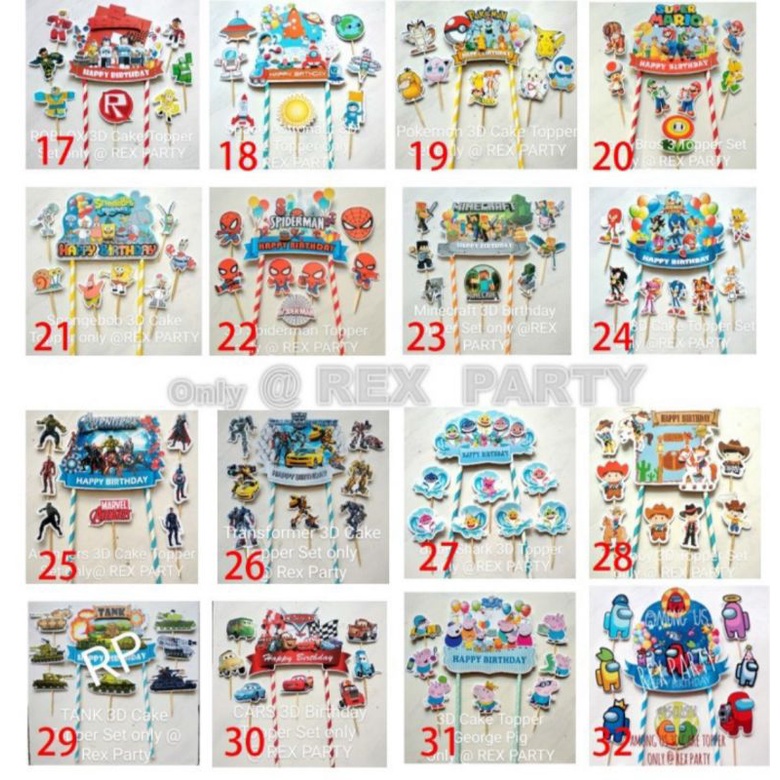 Jual Cake Topper Custom Nama/Custom Nama Topper 3D/Custom Name 3D Cake ...