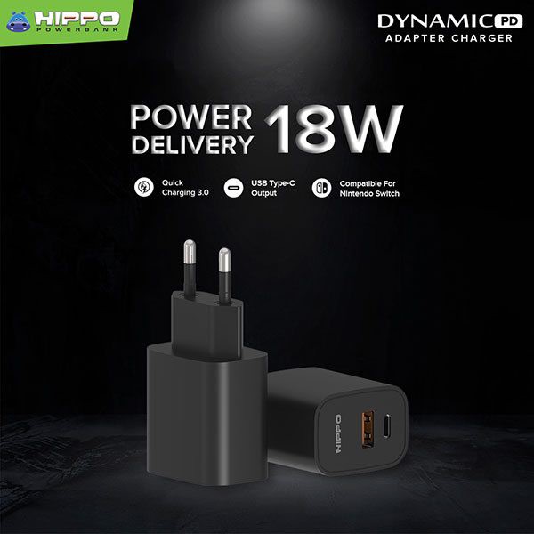 Jual Hippo Charger Dynamic PD Adaptor Quick Fast Charging 3.0 PD 18W ...
