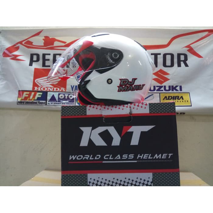 Jual Helm KYT Dj Maru Solid Half Face PUTIH | Shopee Indonesia