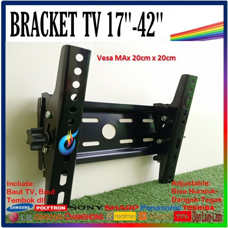 Jual Bracket tv braket tv breket tv 17 19 20 22 24 32 39 40 42 43 inch ...