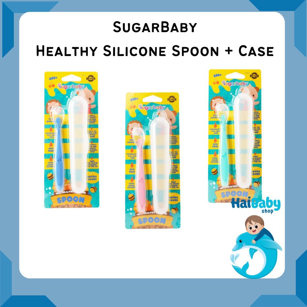 Jual SUGAR BABY HEALTHY SILICONE SPOON + CASE | Shopee Indonesia