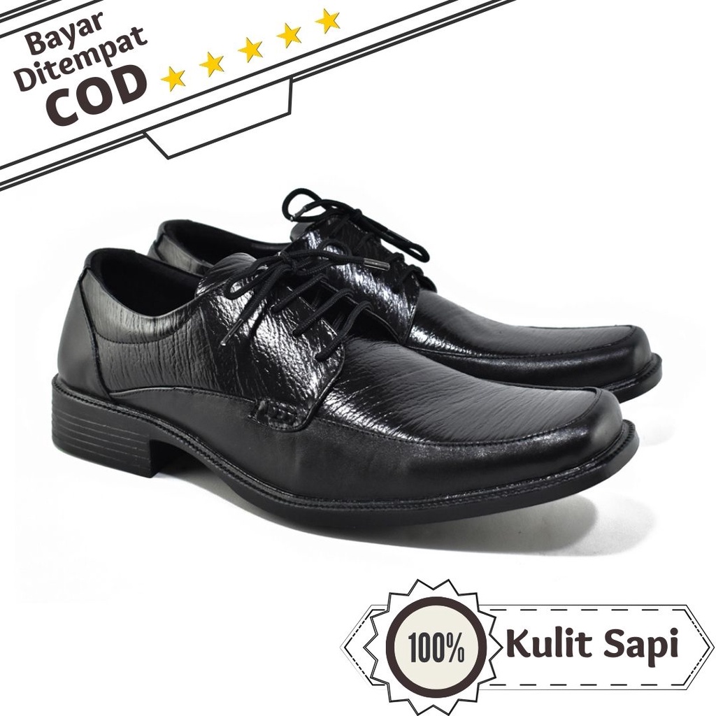 Jual Sepatu Formal Pantofel Pria Hitam Tali Kerja Kantor Kuliah Fashion ...