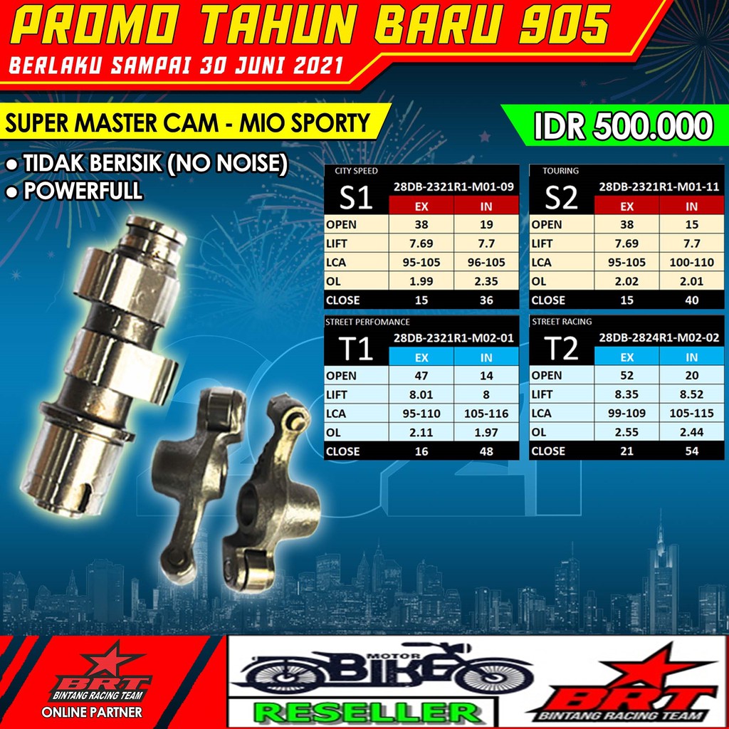 Jual Super Master Cam BRT Noken As + RRA Mio Sporty Mio Soul 5TL Vega ...