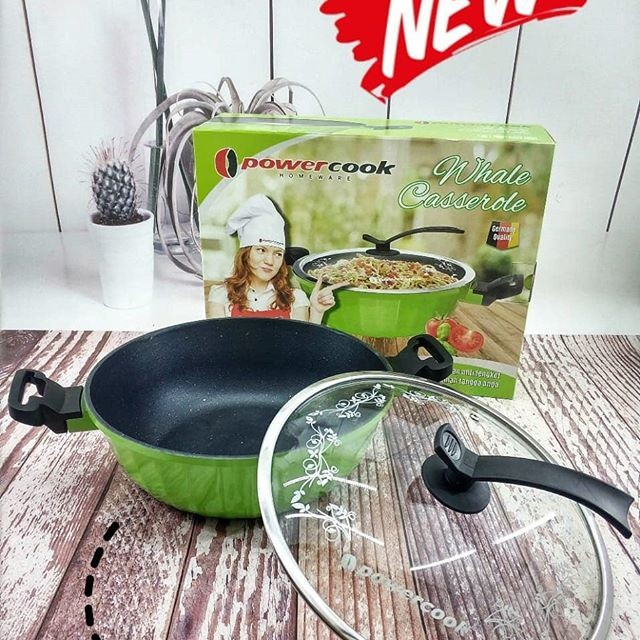 Jual WAJAN PANCI WOOKPAN HIJAU PLUS KACA POWERCOOK | Shopee Indonesia