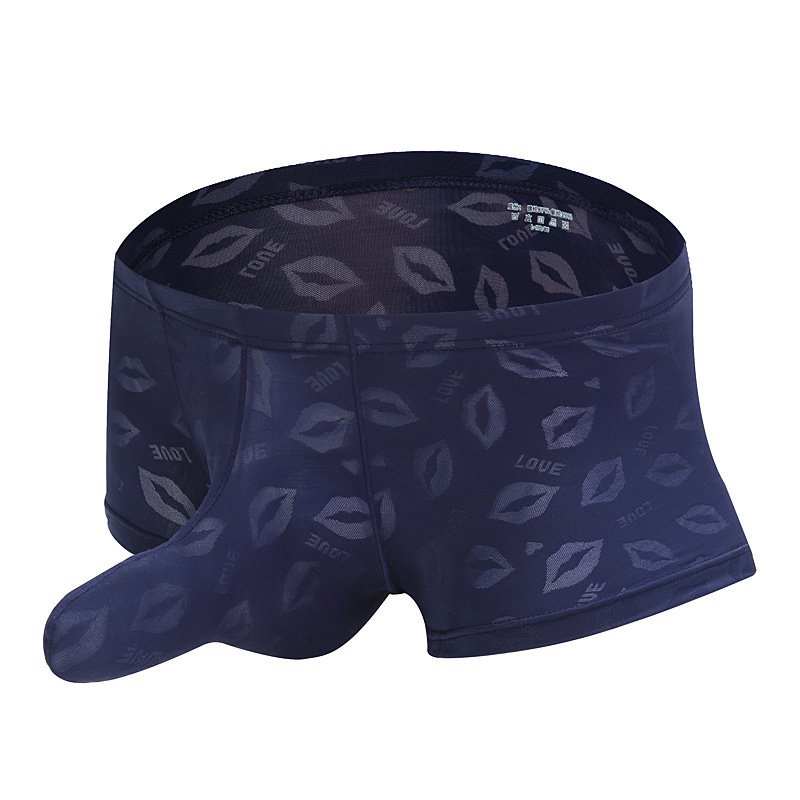 Jual Lip Printed Men's Boxers Elephant Nose Bulge Pouch Ice Silk ...