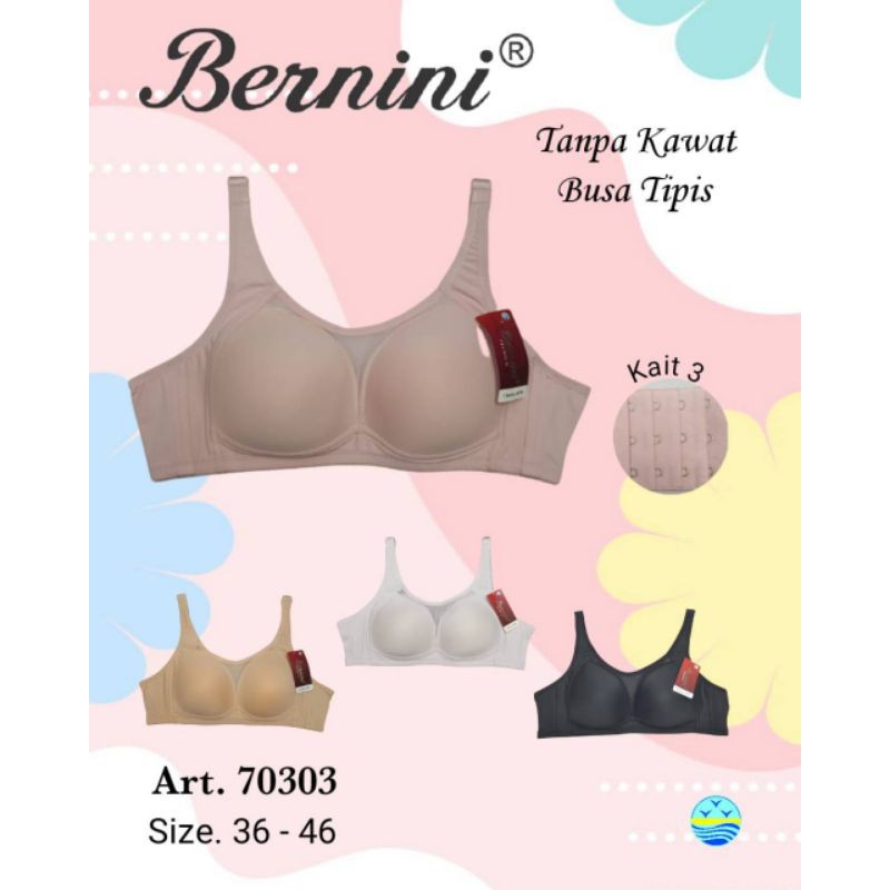 Jual Bra Tanpa Kawat Cup Besar Premium Bernini 70303 | Shopee Indonesia