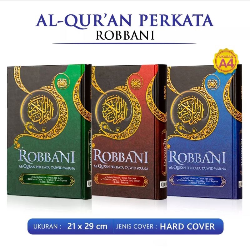 Jual Alquran Robbani A4, Alquran Robani Tajwid Warna Terjemah Perkata ...