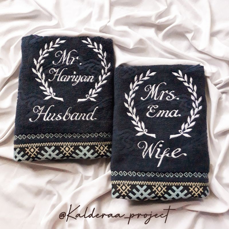 Jual Handuk Bordir Couple isi 2 PCS Handuk / Handuk Seserahan / Kado ...