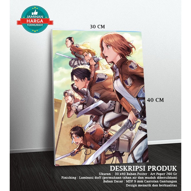 Jual Poster Dinding Anime AOT/Hiasan Dinding Rumah Anime Attack on ...