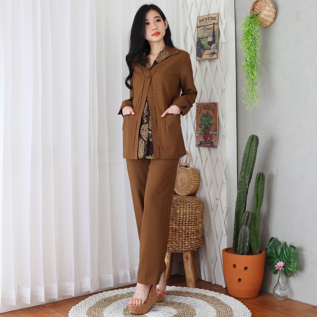 Jual Setelan Blazer PNS ASN Seragam PNS Pemda Baju Dinas Setelan Jas PDH Wanita - 6602 LN ...