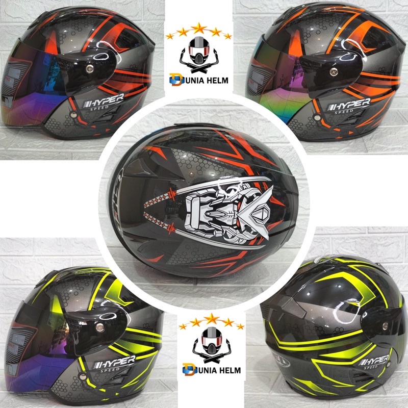 Jual Helm Evolution Merk Shell Hyper motif | Shopee Indonesia