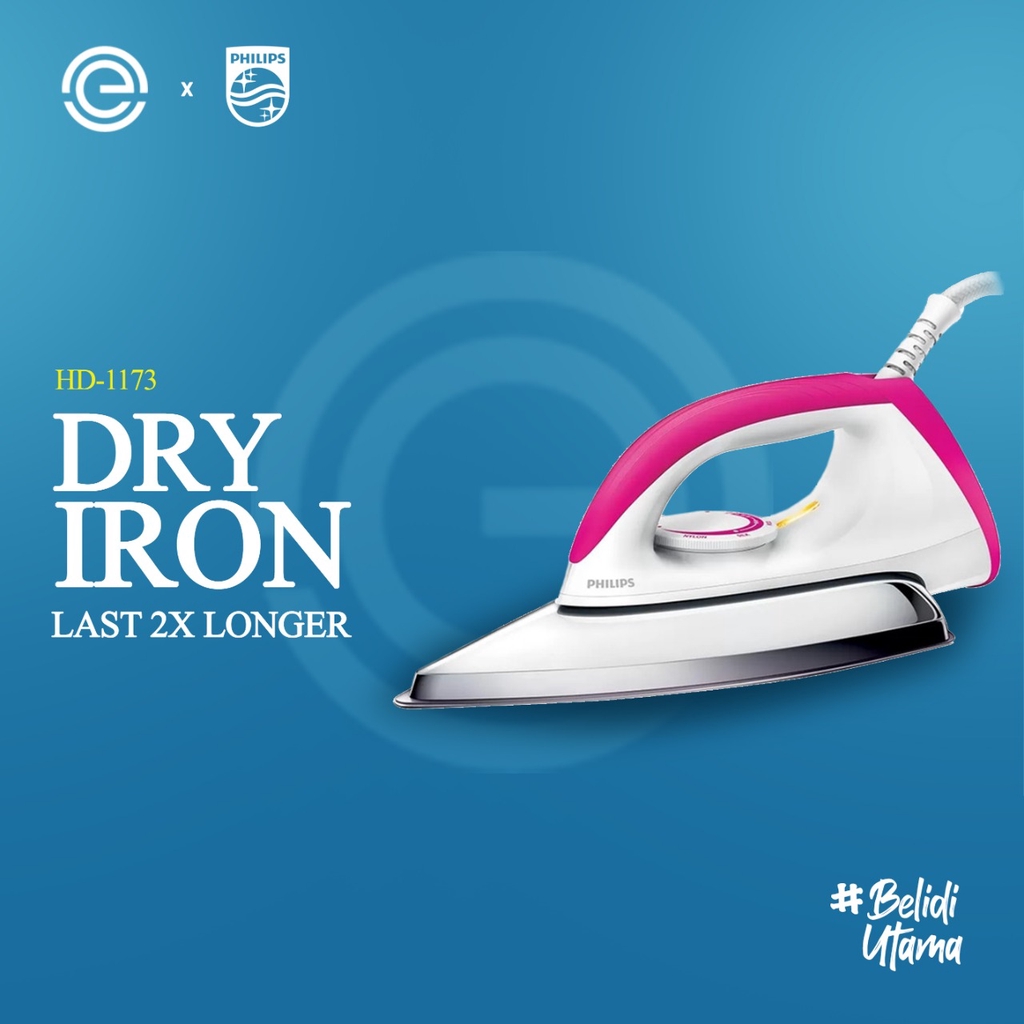 Jual PHILIPS Setrika Listrik Stainless HD1173 - Pink | Shopee Indonesia
