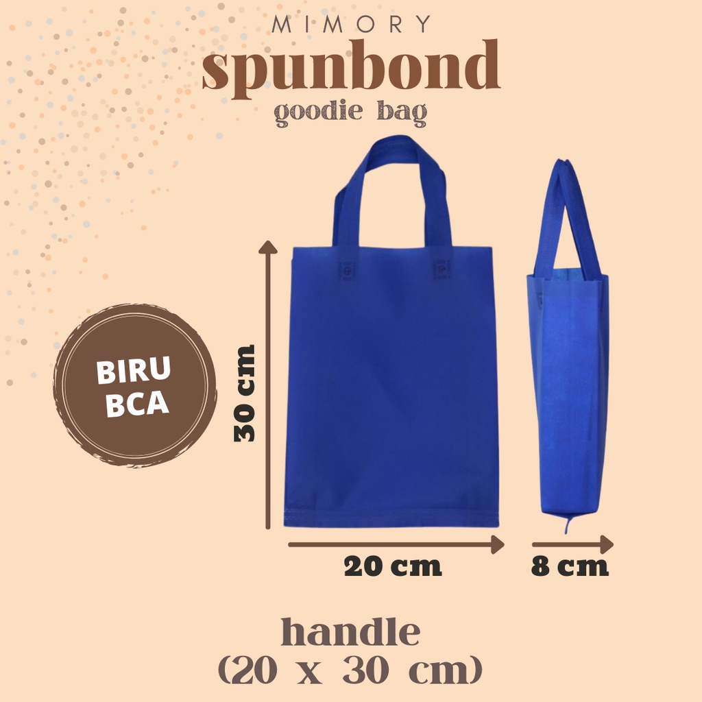 Jual TAS SPUNBOND 20x30 cm HANDLE -BIRU BCA- /Goodie Bag/Ultah/Tas ...