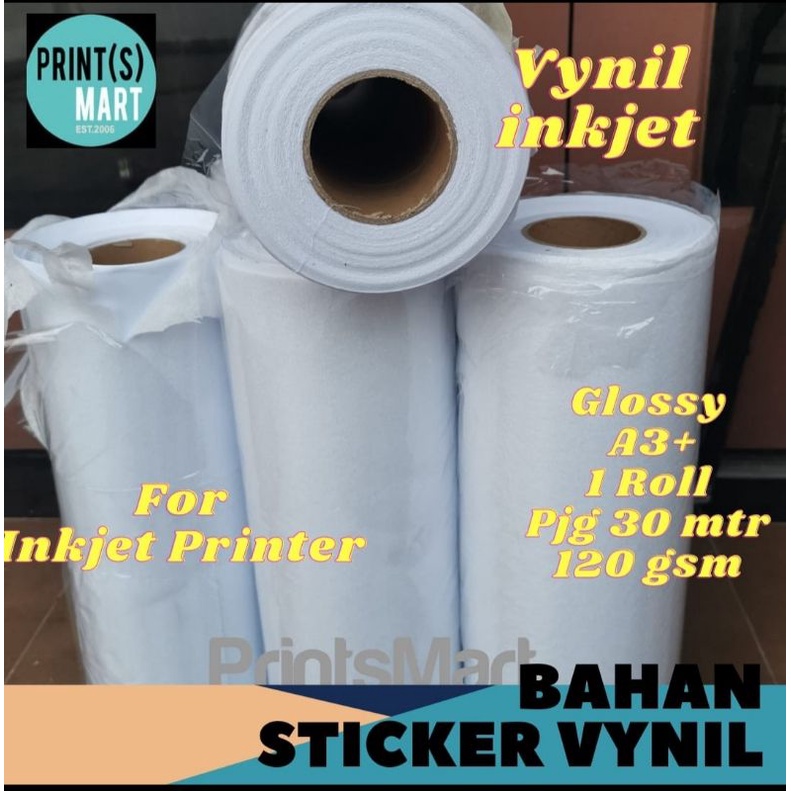 Jual Sticker Vynil inkjet white A3, pjg 30 mtr, Bahan Stiker Vynil ...