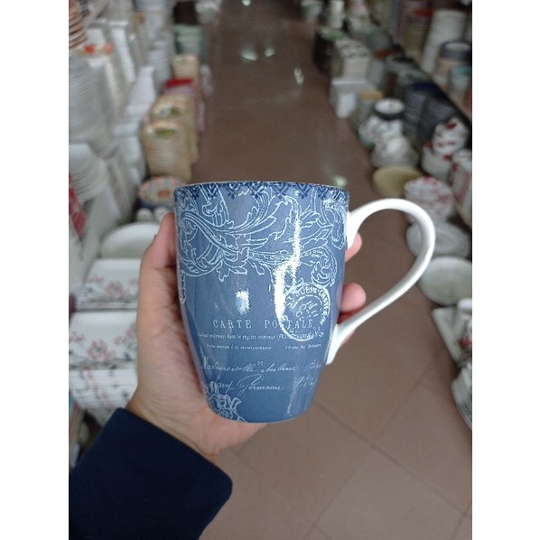 Jual Mug Keramik Gelas Keramik SANGO Carte Portale Blue Motif Jadul ...