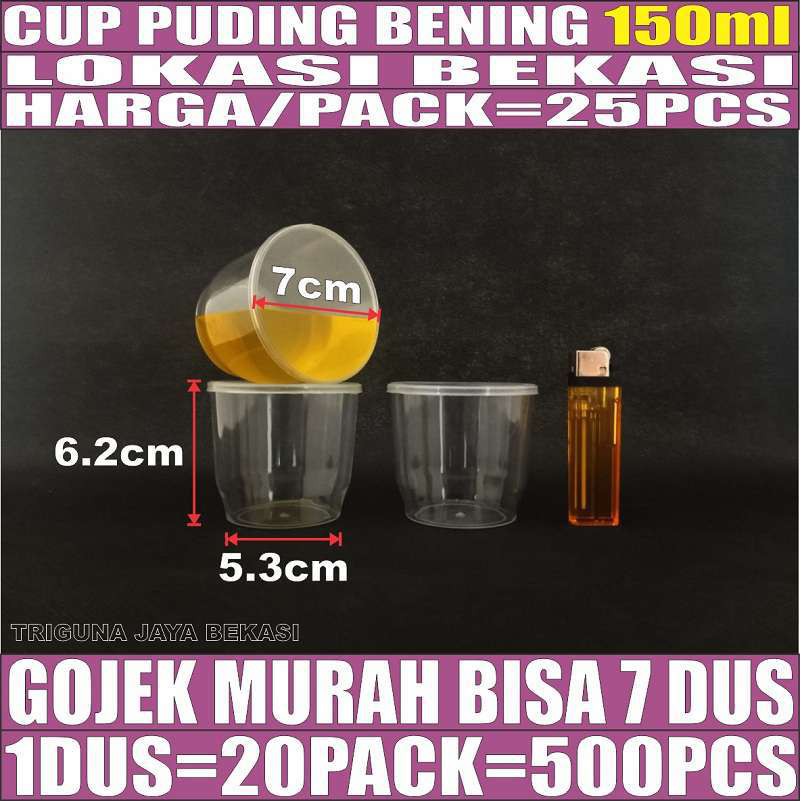 Jual Cup Bening PS 150ml Per Pack 25 pcs Gelas Merpati Puding 150 ml ...