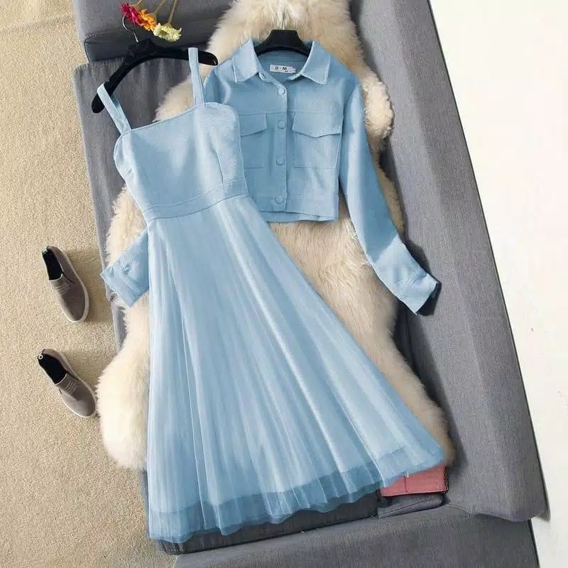 Jual Baju Setelan Dress Wanita Kekinian One Set Korea Premium Guardian ...