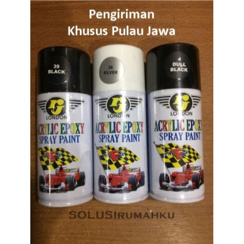 Jual CAT SEMPROT RJ LONDON 150 CC SPRAY HITAM PUTIH BENING SILVER PYLOX ...