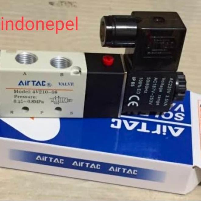 Jual Pneumatic Solenoid Airtac Valve 4V210-06 Selenoid 220V Drat 1/8 ...