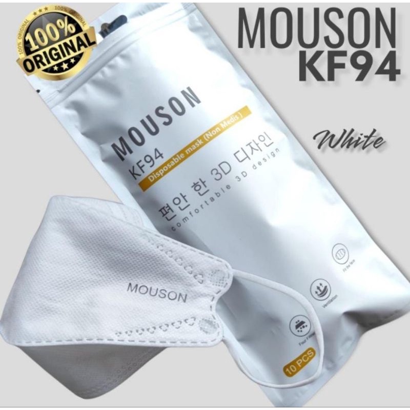 Jual Masker KF94 MOUSON PUTIH Original Emboss isi 10pcs | Shopee Indonesia
