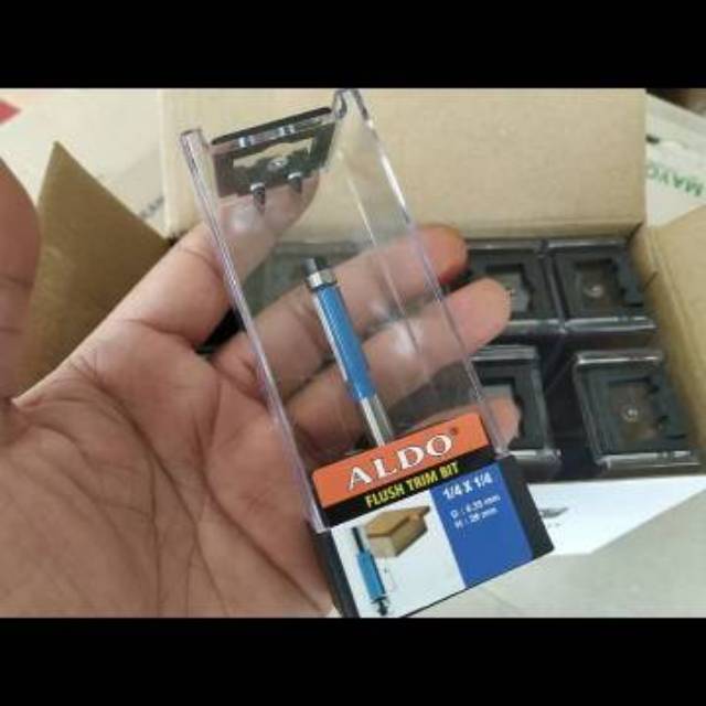 Jual ALDO Mata Profile Router Straight Bit bearing double blade 1/4" x ...