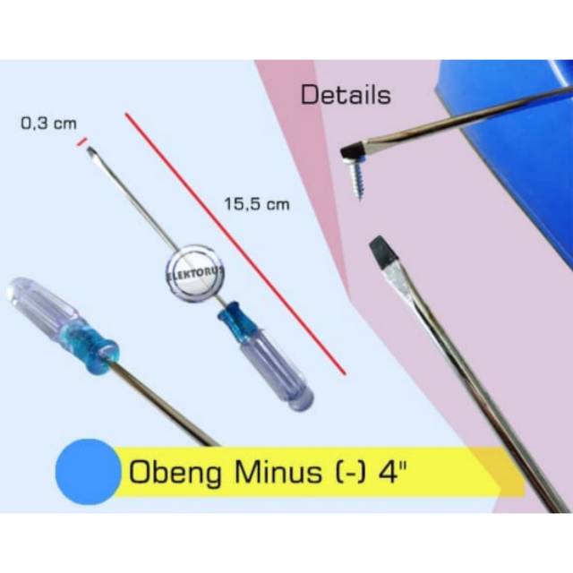Jual Obeng Minus 3mm x 4inch | Shopee Indonesia