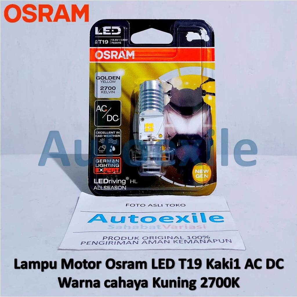 Jual Osram LED T19 H6 M5 Kaki1 All Season 2700K Golden Yellow Kuning AC DC 7735YE Lampu Motor ...
