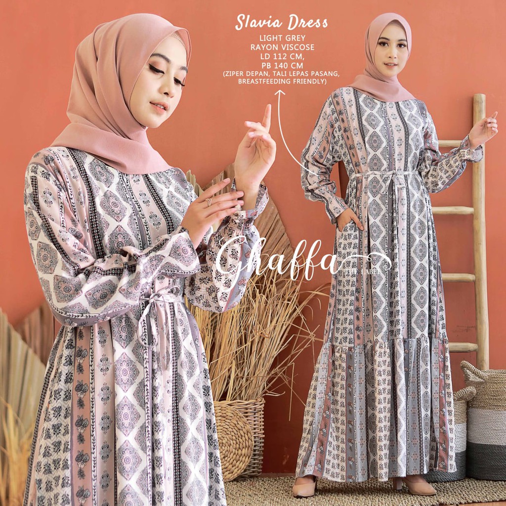 Jual SLAVIA MAXI DRESS ORIGINAL GHAFFA | Shopee Indonesia