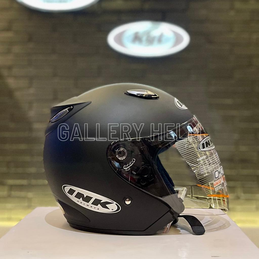 Jual INK Centro Solid Black Matt / helm ink / helm half face / original ...