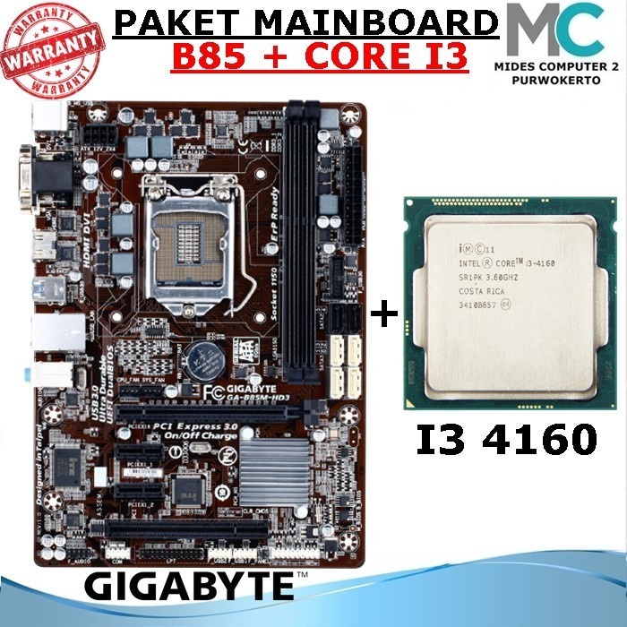 Jual Paket Mainboard Intel LGA 1150 B85 Dan Processor Core I3 Haswel ...