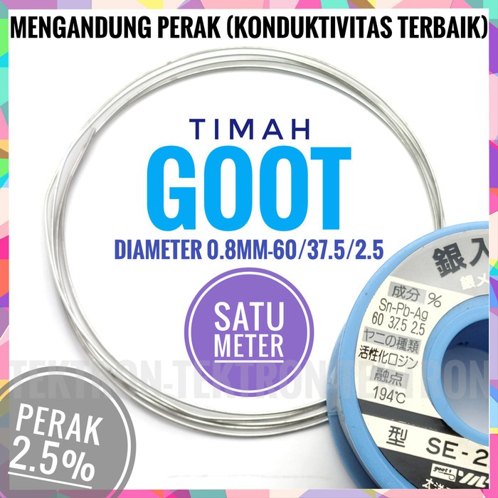 Jual Timah Perak Goot D-0.8mm 60-37.5-2.5 Audiophile Audio 1meter High ...