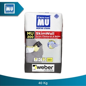 Jual MU 200 40kg semen mU/ Mortar Utama acian halus abu2 anti retak ...