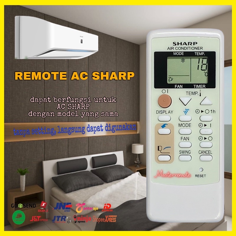 Jual REMOT REMOTE AC SHARP CRMC-A751JBEJ ION NEW | Shopee Indonesia