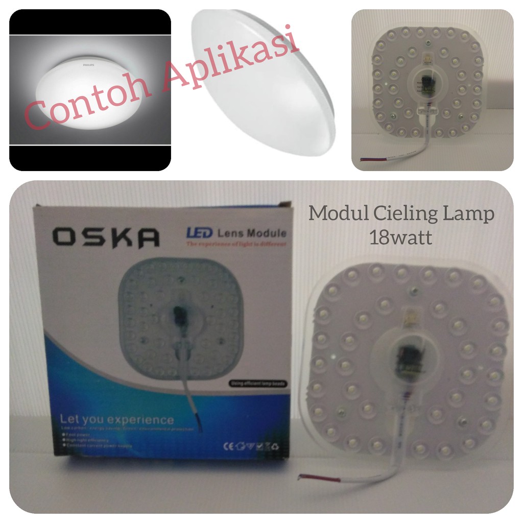 Jual Refill isi lampu LED baret ceiling 18watt 18 watt 18w Modul TL ...