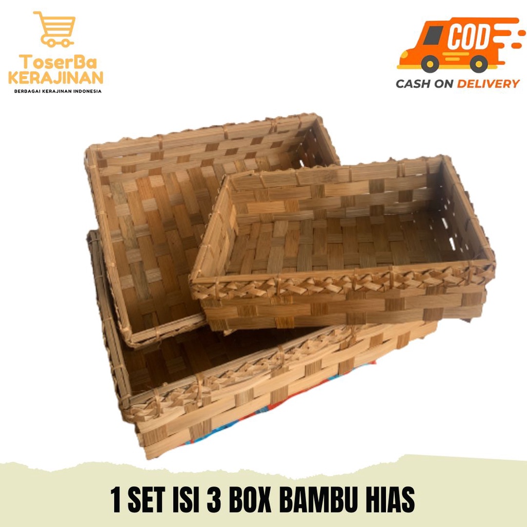 Jual BOX BAMBU 1 SET ISI 3 | Shopee Indonesia