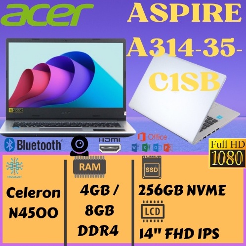 Jual NEW LAPTOP ACER ASPIRE A314-35-C1SB - Celeron N4500 - 4GB - SSD ...
