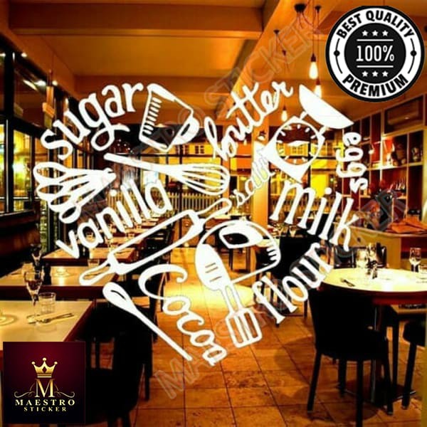 Jual M.STICKER Stiker Cakes Love Sticker Kaca Dingding Rumah Kafe Cafe ...