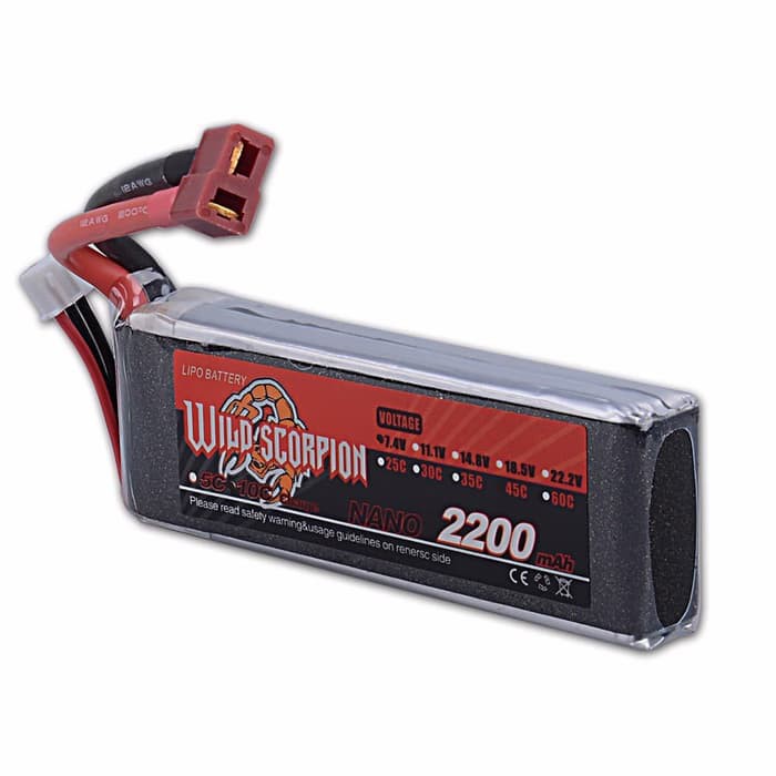 Jual Lipo 2s Wild Scorpion 2200mah 2S 25C Dean XT60 | Shopee Indonesia