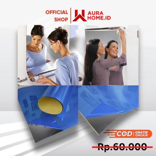 Jual Sticker Dekorasi Dinding Reflection Mirror PVC 50x100cm / Sticker ...