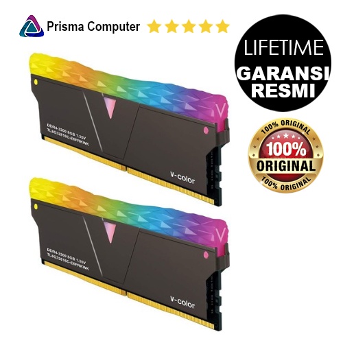 Jual Memory V-COLOR PRISM PRO RGB 16GB 8GBx2 DDR4 3600 | Shopee Indonesia