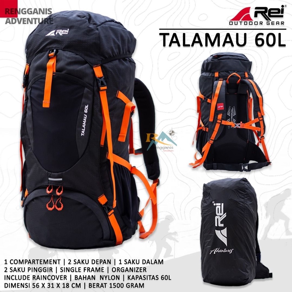 Jual TAS GUNUNG CARRIER AREI TALAMAU 60 LITER OUTDOOR HIKING ORIGINAL ...