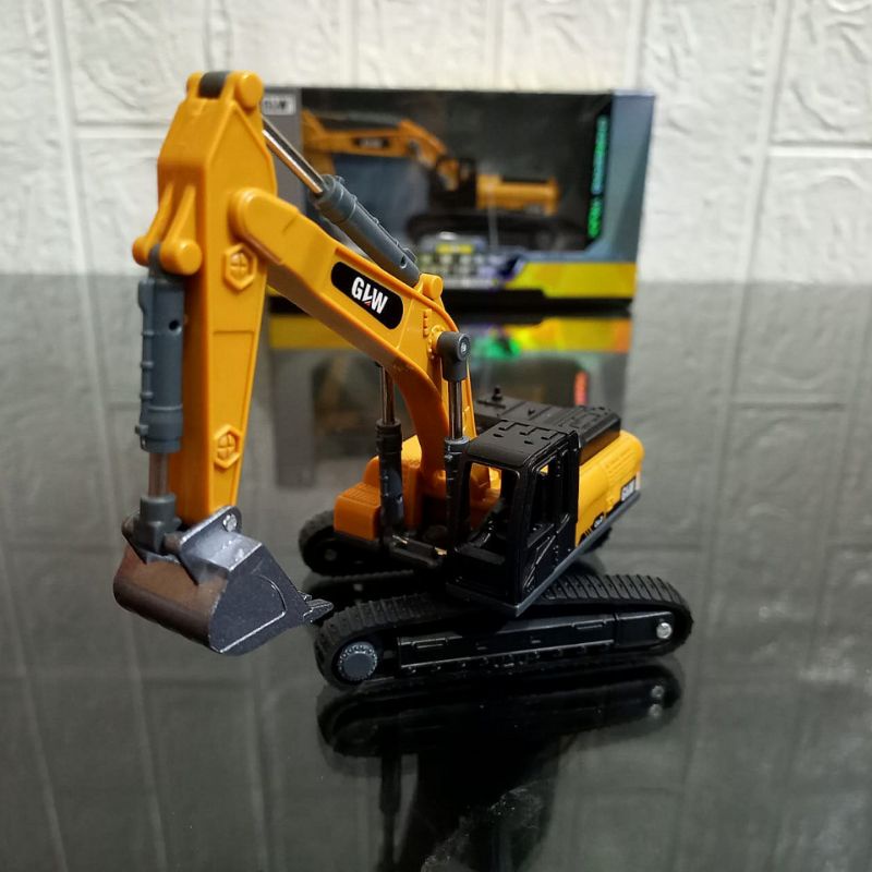Jual Diecast Truk Excavator Alloy Metal - Mainan Miniatur Die-Cast ...