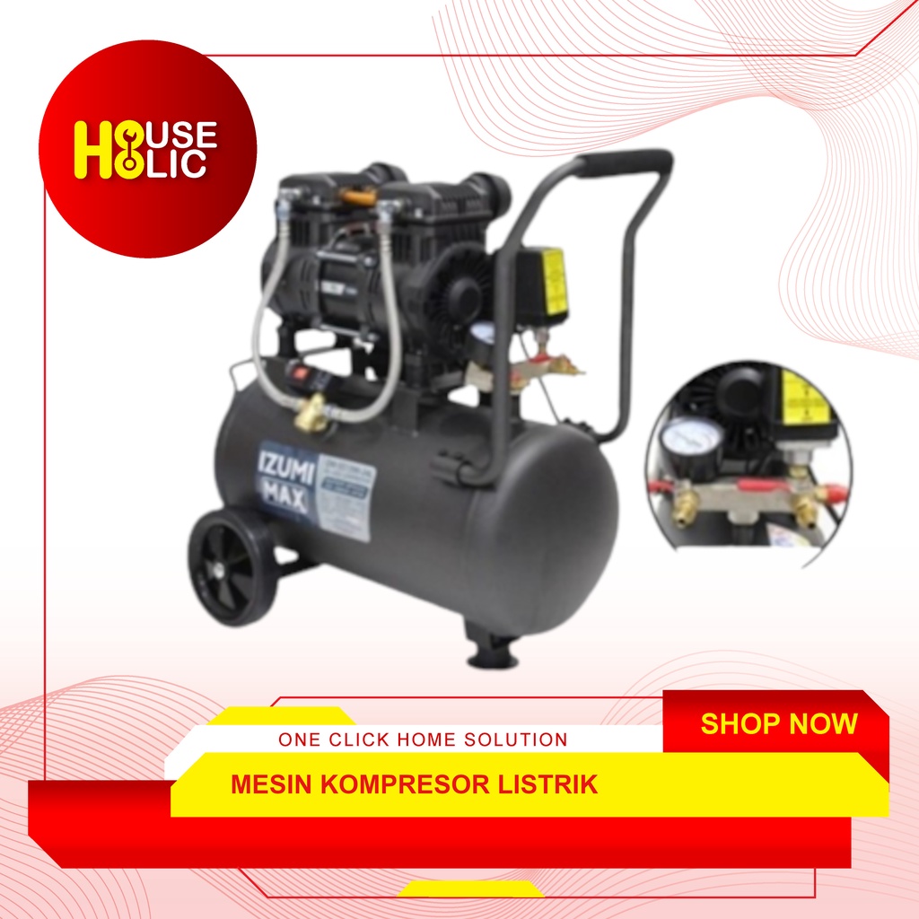 Jual Mesin Kompresor Listrik 1.75 HP 24 Ltr / Super Speed Oilless 1-3/4 ...