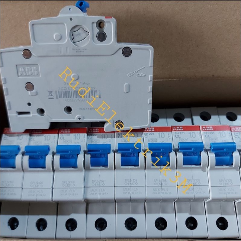 Jual MCB ABB 10A 1Phase Original PLN type SH 201 Biru | Shopee Indonesia